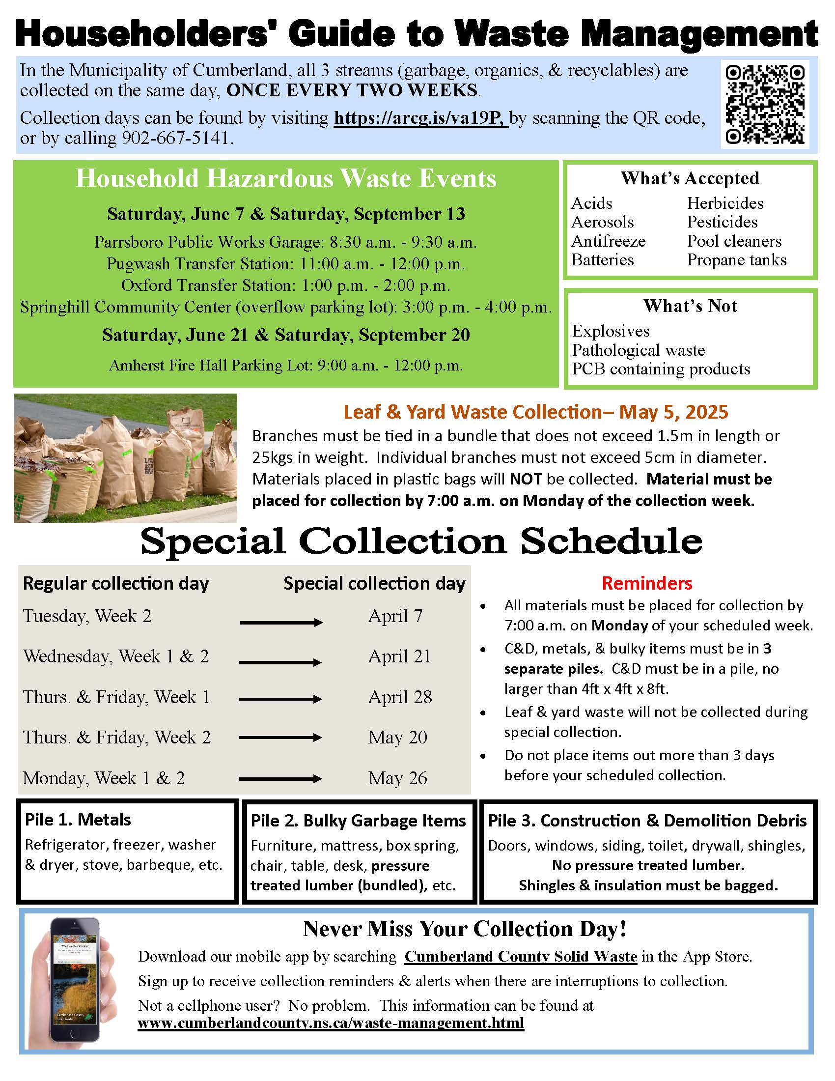 Waste Management - Municipality of Cumberland